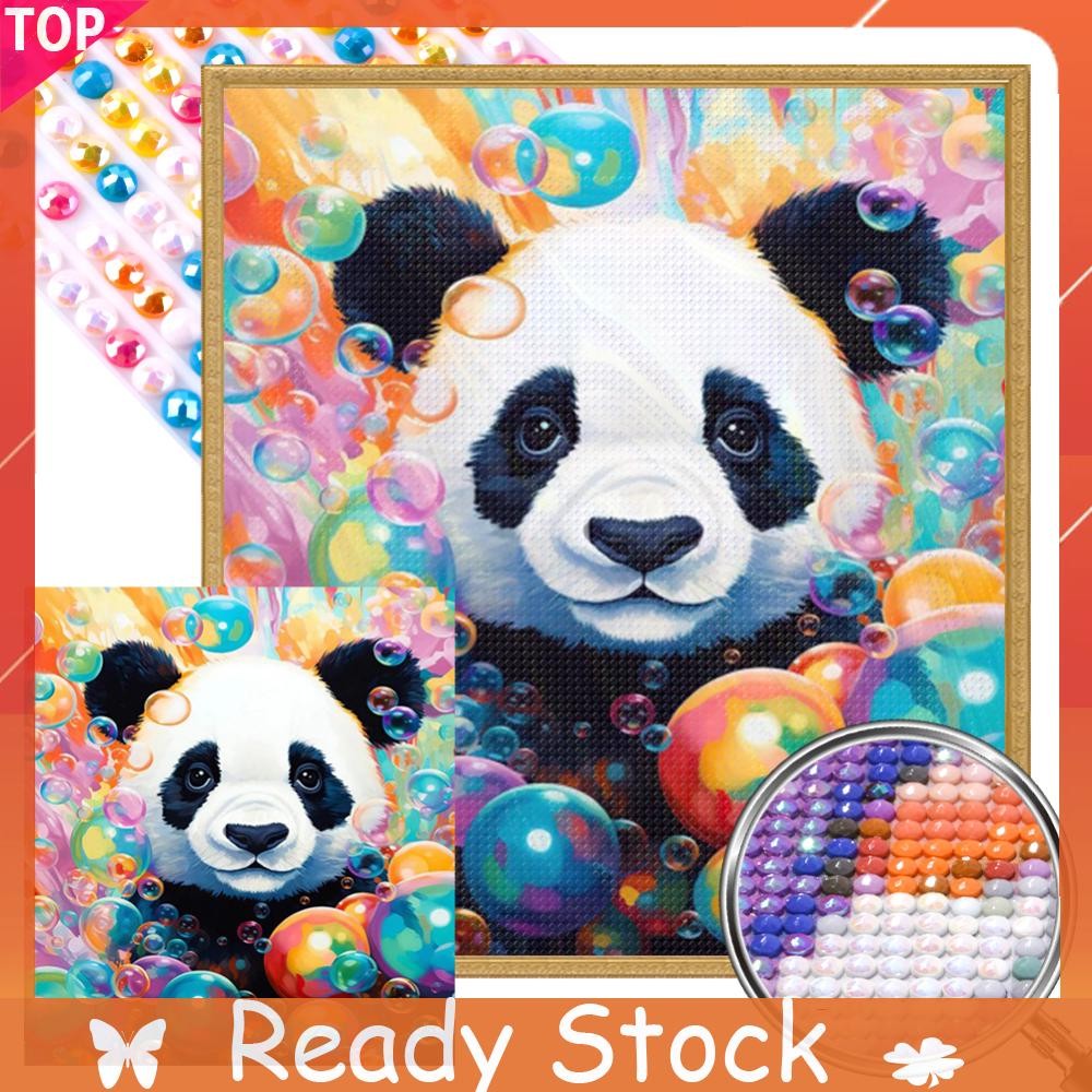 5d DIY เต็มรอบเจาะบางส่วน AB ภาพวาดเพชร Panda Kit Art Decor 50x55 ซม. ...