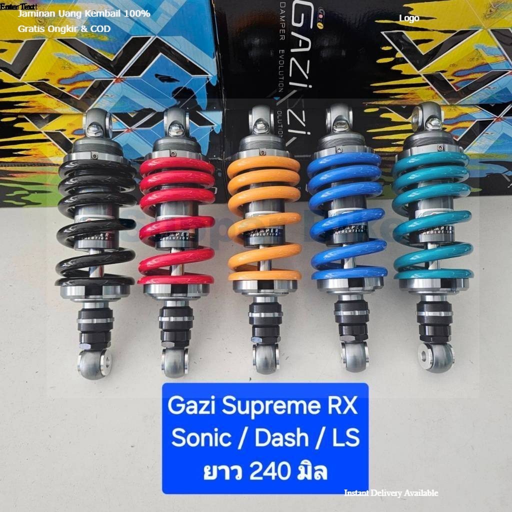 โช้คหลัง GAZI Supreme RX Sonic / Dash / LS ยาว 240 มิล และ 255 มิล ของแท้ (1 ต้น)ร้าน Super Bike ...
