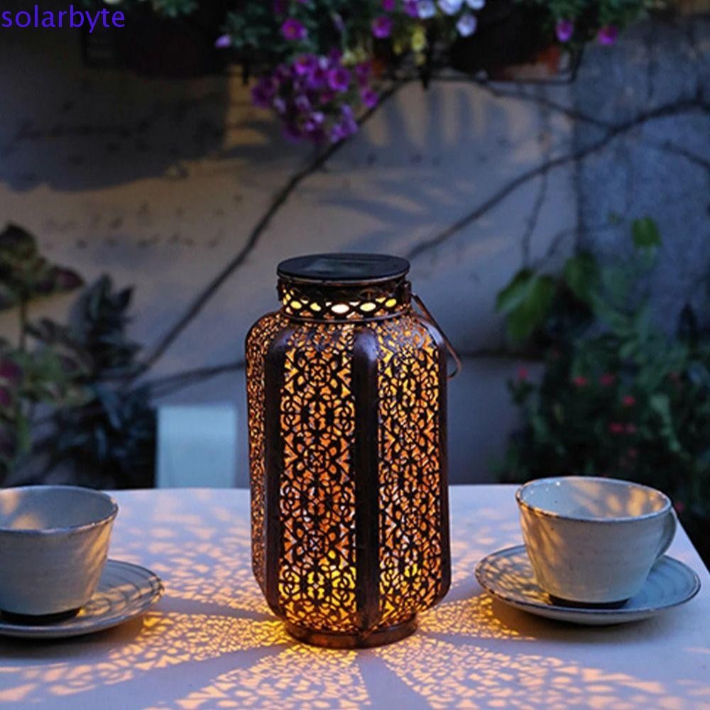 Solarbyte ไฟ Led พลังงานแสงอาทิตย์, ศิลปะเหล็ก Retro พลังงานแสงอาทิตย์แขวนโคมไฟ, ตกแต่งสนามหญ้า ...