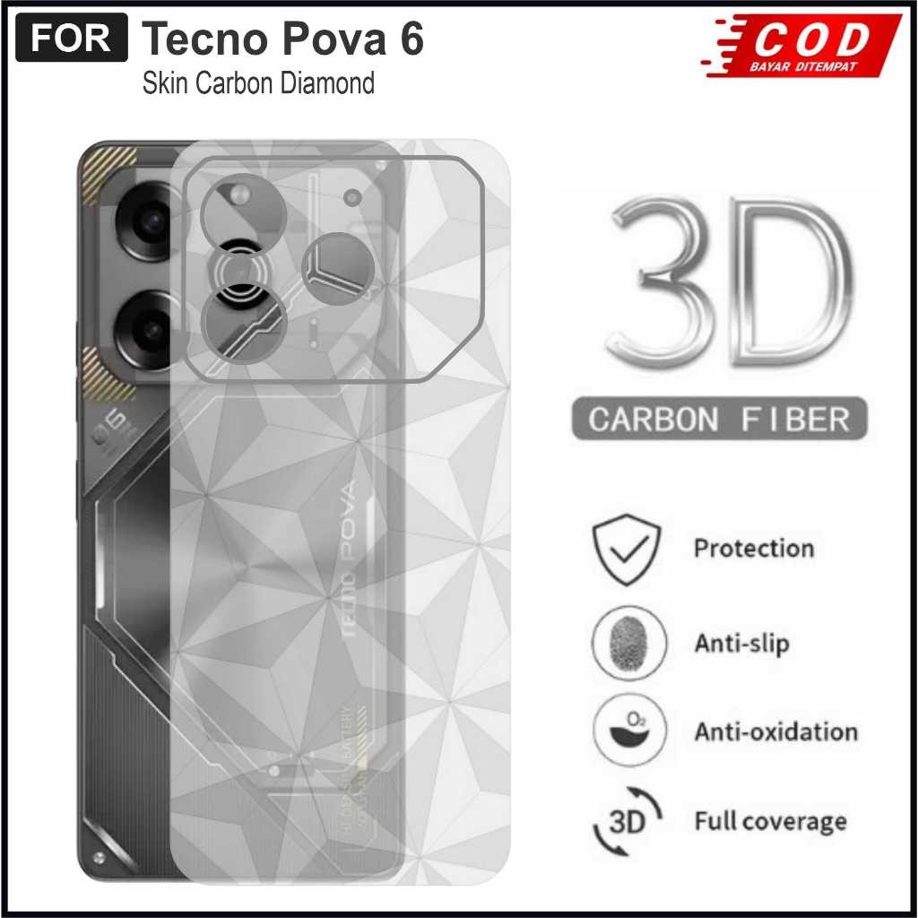 Tecno Pova 6 Carbon Skin Pova 6 Pro Pova 6 Neo Diamond Motif Garskin ...