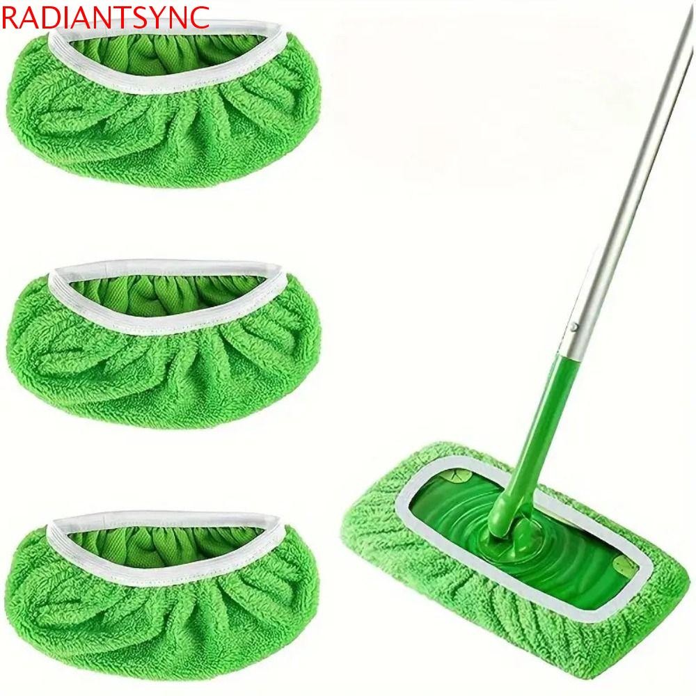 RADIANTSYNC 6 ชิ้นไมโครไฟเบอร์ Mop ผ้า, นํากลับมาใช้ใหม่ไม่หลุด Swiffer เปลี่ยน Mop ผ้า, อุปกรณ์ ...