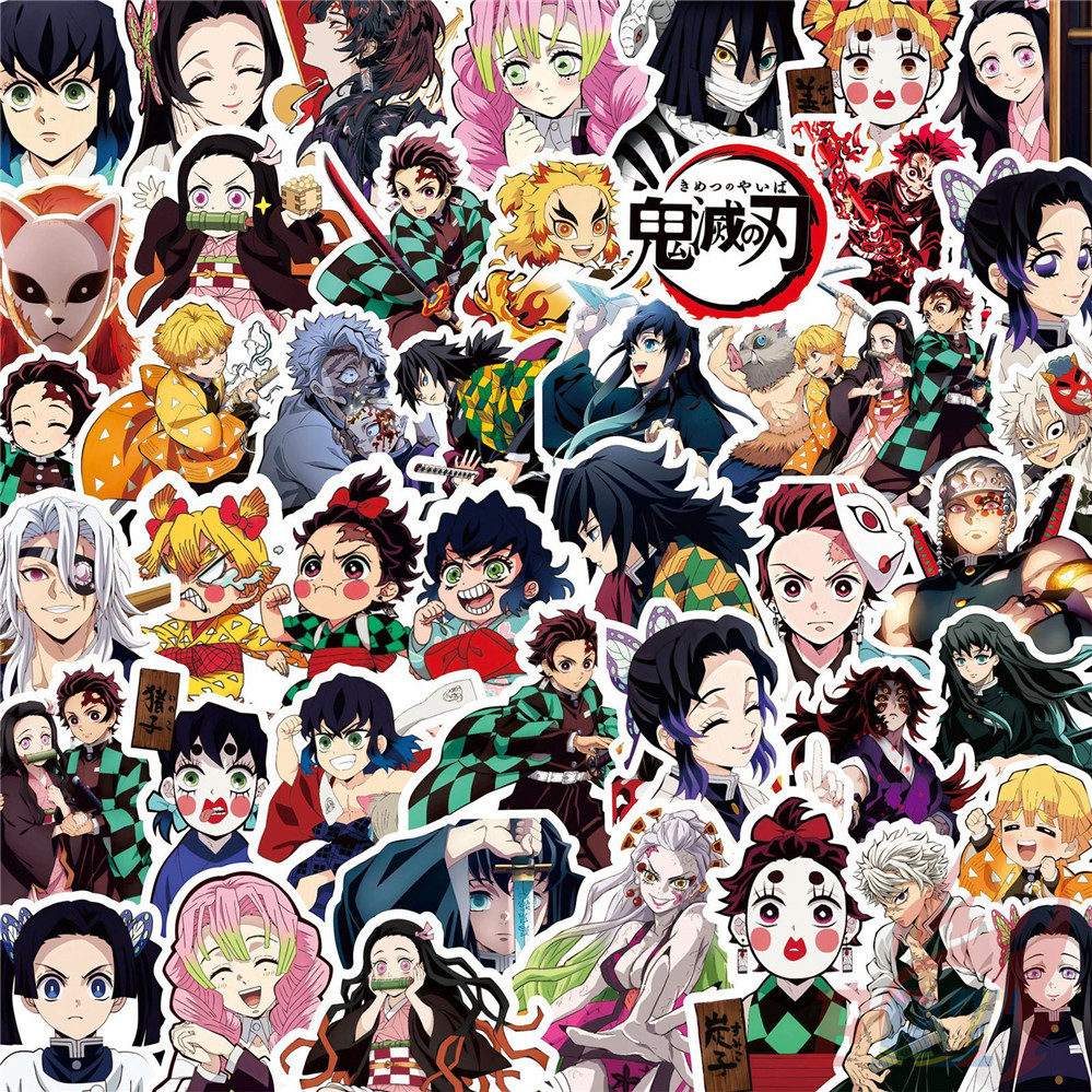 80ชิ้น/เซ็ต สติ๊กเกอร์ Kimetsu No Yaiba สติ๊กเกอร์ DIY Fashion Doodle ...