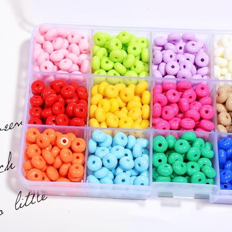 [100ชิ้น] 8เมตรสีอะคริลิแบนรอบ A bacus ลูกปัด spacer ลูกปัดลูกปัด DIY ...
