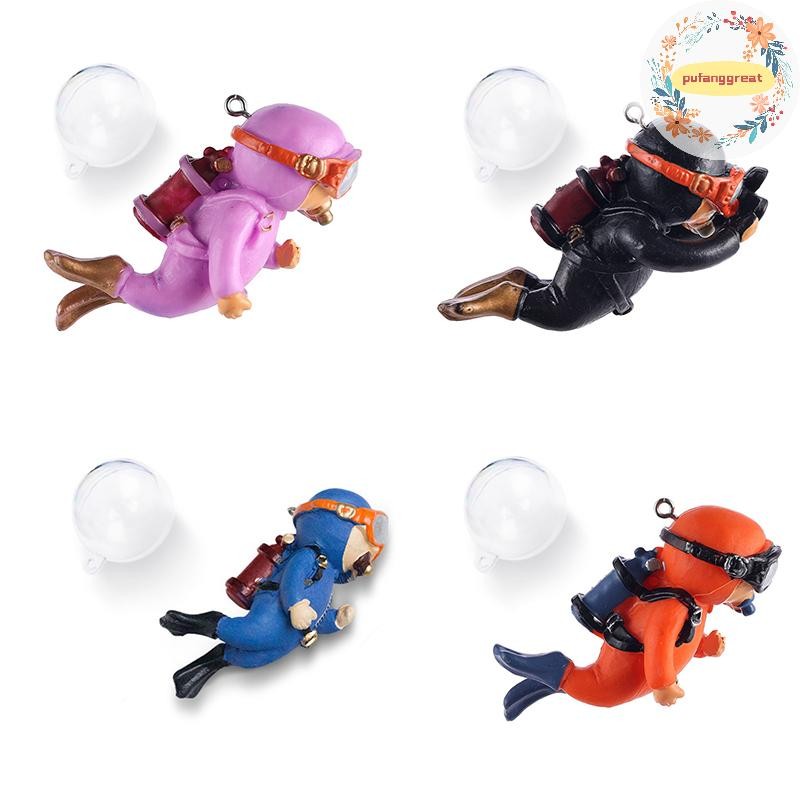 Pufanggreat Diver Treasure Chest Box โบราณ Creative Fish Tank ตกแต่ง ...