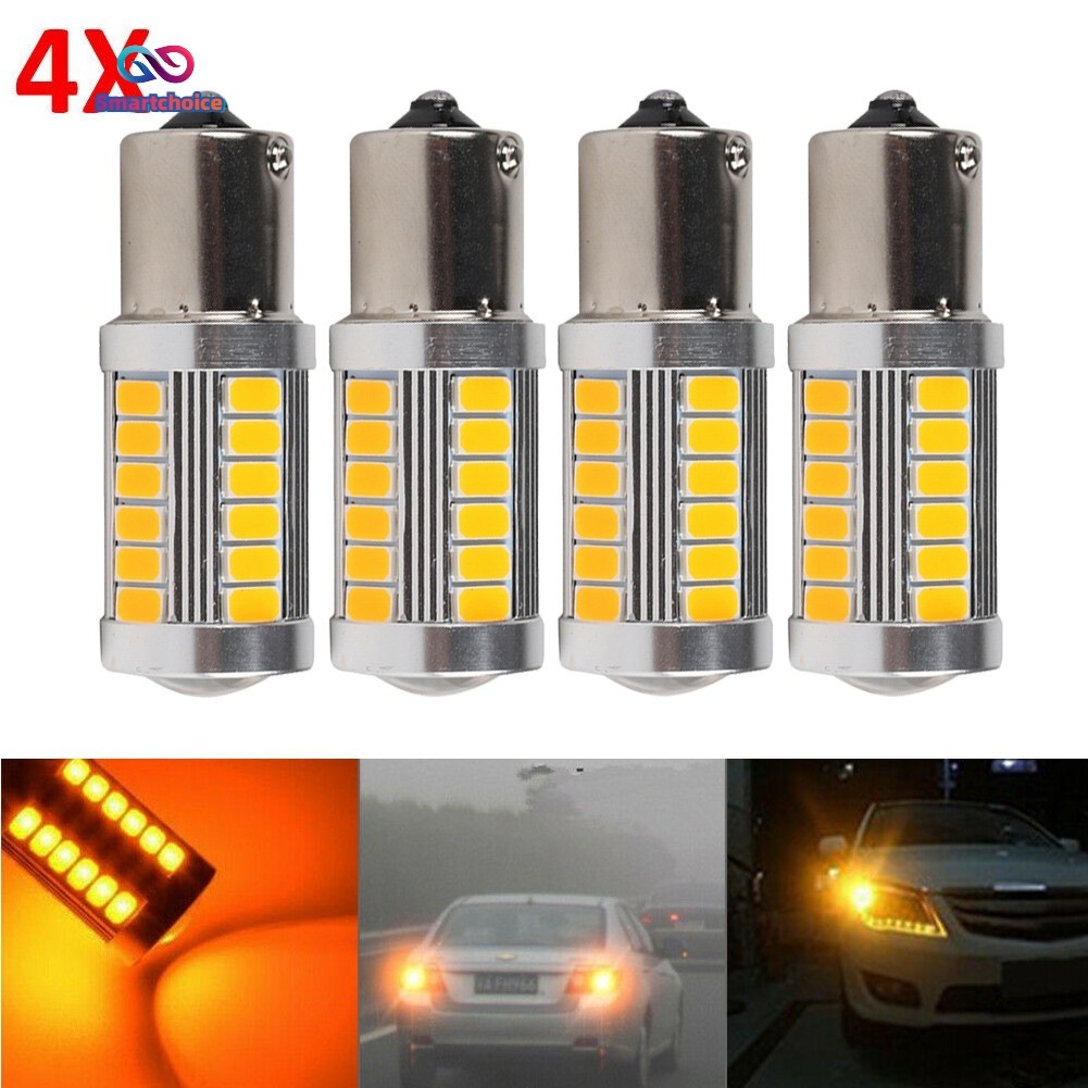 ⚡ทางเลือกอัจฉริยะ⚡4x 33LED 581 BAU15S PY21W TURN SIGNAL สีเหลือง ...