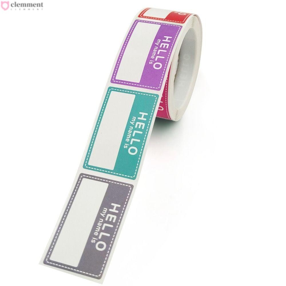 CLEMMENT สติ๊กเกอร์ชื่อ, Self-Adhesive Hello My Name Tag, Multi Purpose ...