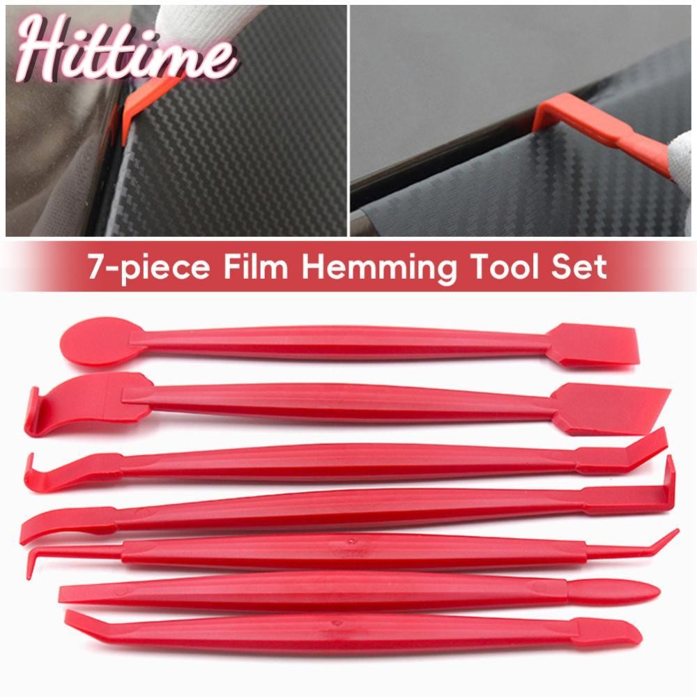 Hittime 7 ชิ้นรถฟิล์มห่อใบมีดชุดหน้าต่างไวนิลห่อไม้กวาด Ice Remover ทําความสะอาดล้างไม้กวาดเคร ...