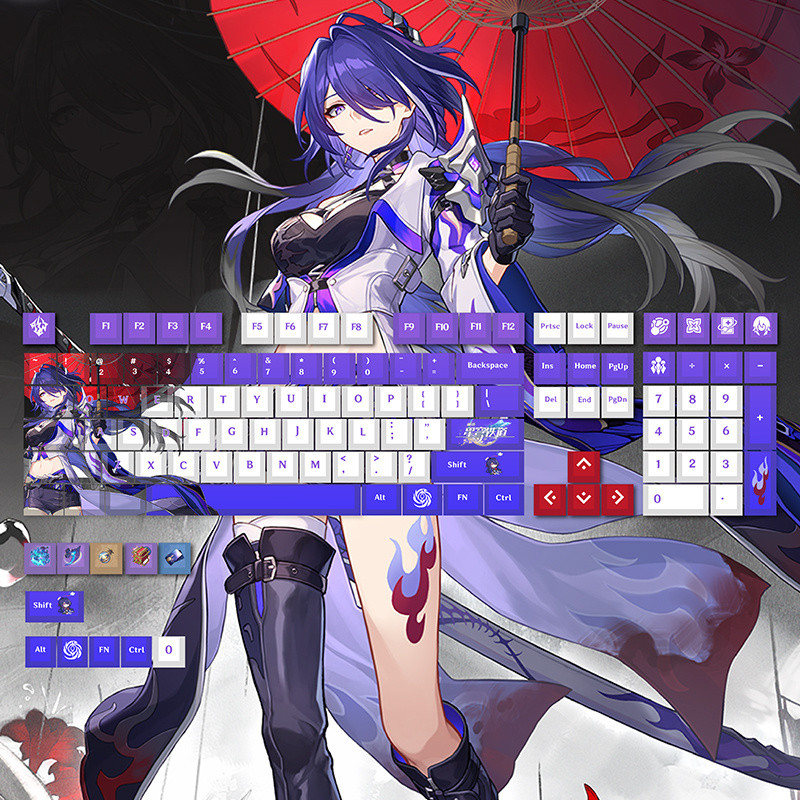 Honkai: Star Rail Raiden Bosenmori Mei keycap set Cherry keycap pbt ...