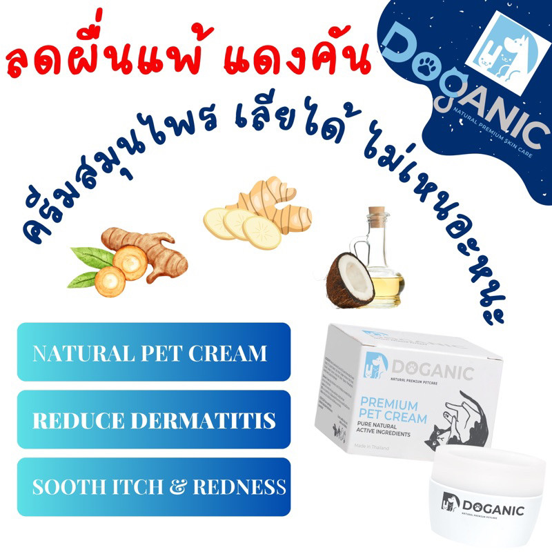DOGANIC PREMIUM PET CREAM 30g. Lot 10/2026 Organic บำรุงดูแลผิวหนัง ...