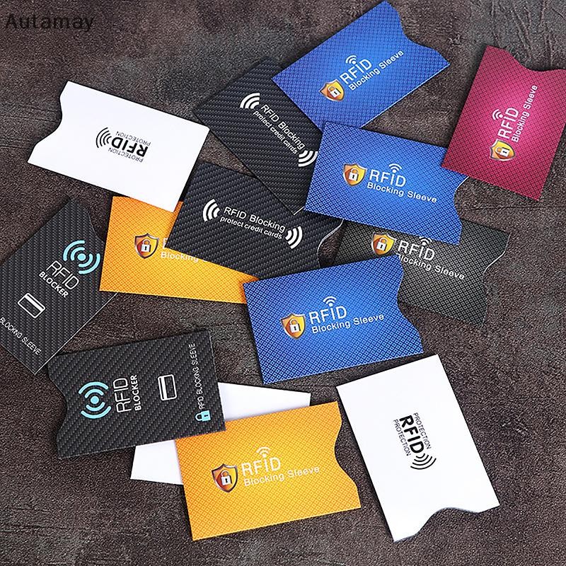 Autamay 2 ชิ้น Anti Theft Card Holder RFID Blocking NFC สัญญาณ Shield ...