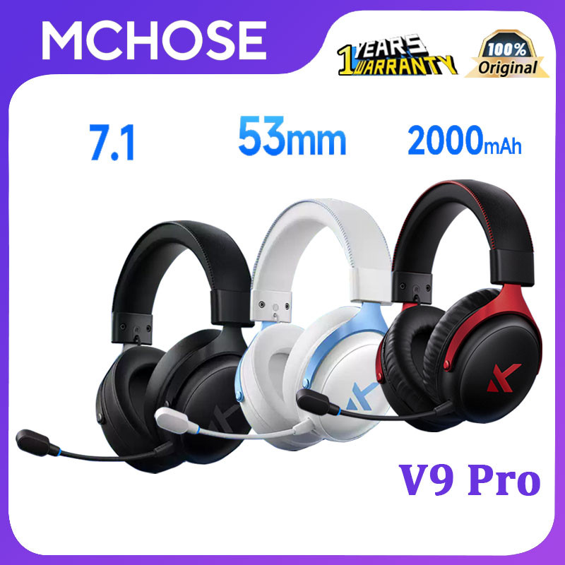 Mchose V9 Pro ชุดหูฟังวิดีโอเกมเกมสามโหมดไร้สาย 360 ° ไมโครโฟนลดเสียงรบกวน การ์ดเสียงชิปวิดีโอ ...