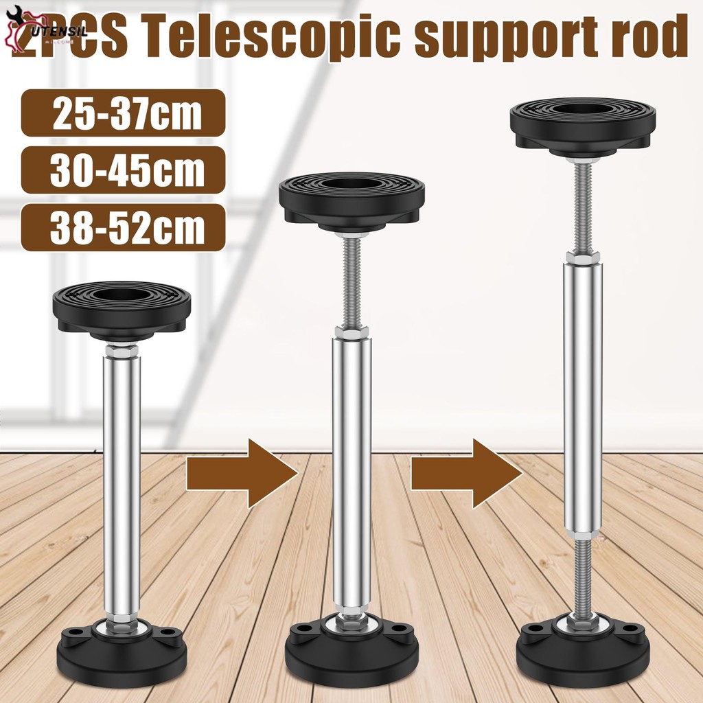 2 ชิ้น Telescopic Support Rods ปรับความสูงเสารองรับสแตนเลสวงเล็บรองรับ ...
