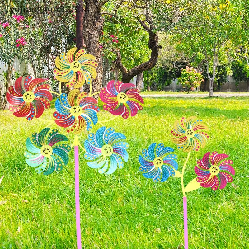 # Yujiang # 1 PC สีสัน Windmill การ์ตูน 3D Pinwheel บ้านสวนตกแต่ง Wind Spinner Whirligig Yard ...
