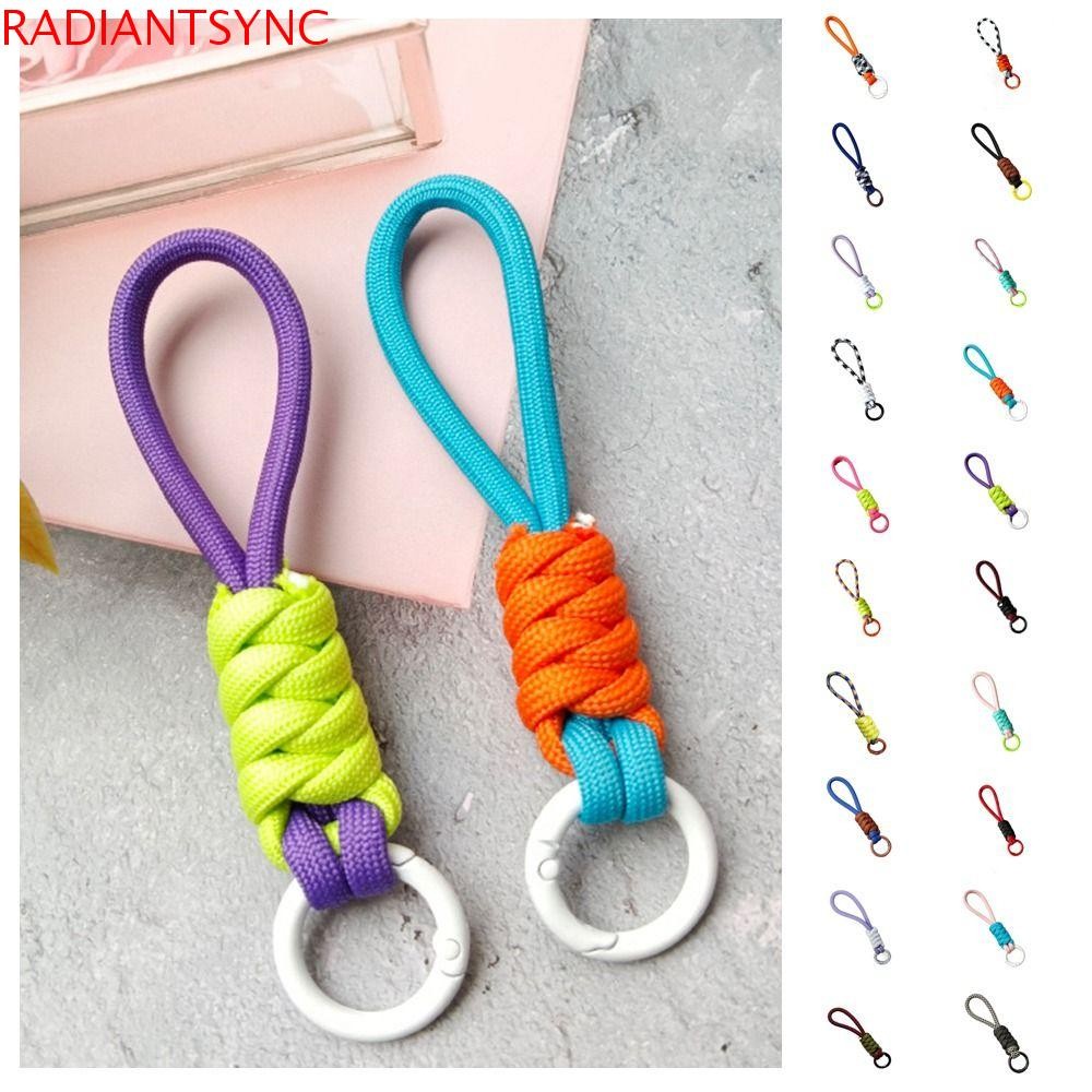 Radiantsync เชือกถักพวงกุญแจ, Creative Anti Lost สีสัน Knot จี้, Simple Soft Strap Multicolor ...