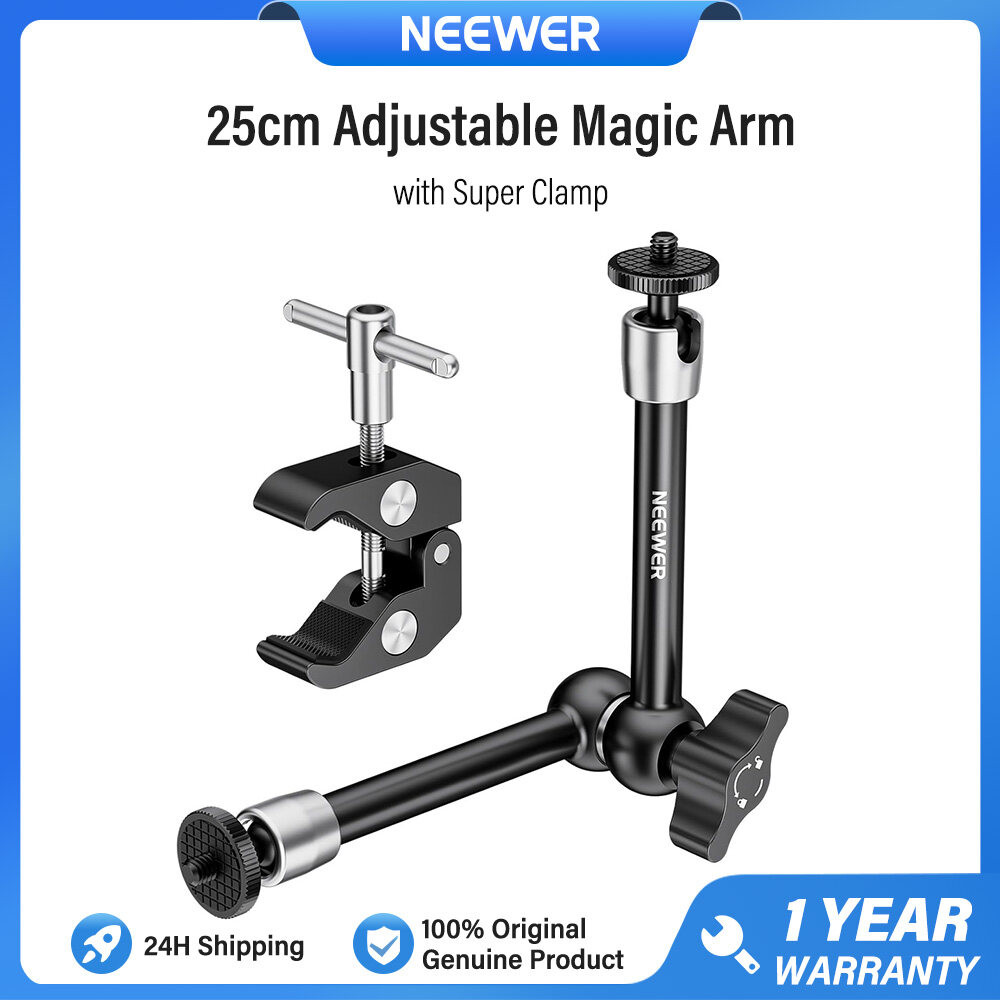Neewer ST25C 25 ซม.ปรับ Magic Arm พร้อม Super Clamp, 1/4 "และ 3/8 ...