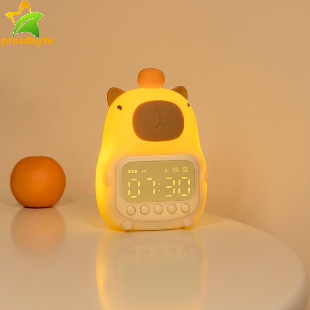 Pixelbyte Capybara Night Light, USB ชาร์จ Capybara รูปร่าง Capybara นาฬิกาปลุก, ชาร์จน่ารัก LED ...