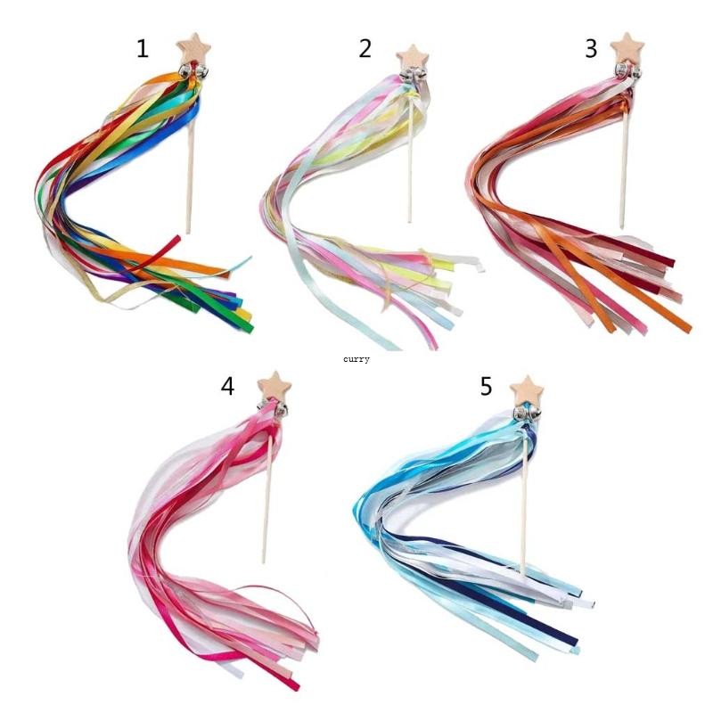 Cuy ของเล่นเด็ก Hand Mini Bells Rainbow Ribbon Rattle Sensory ของเล่น ...