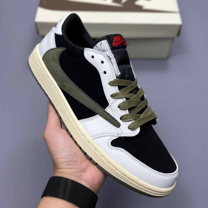 Travis Ma x Air Jordan 1 "Medium OLIVE" แบต dzdz1327-106 | Shopee Thailand