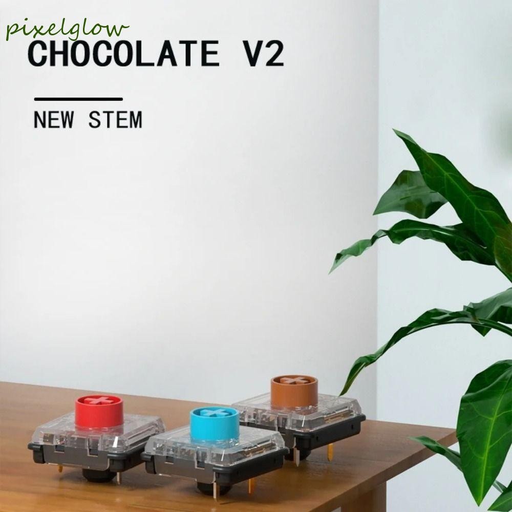 Pixelglow 10 ชิ้นคีย์บอร์ด Low Profile Switch, Mini Acrylic Choc V2 Low Profile Switch ...