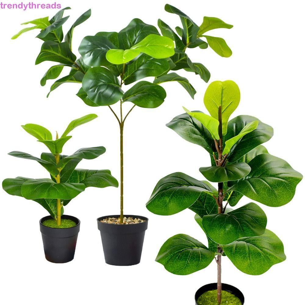 TRENDYTHEADS ประดิษฐ์ใบซอ Fig Tree,พลาสติกขนาดใหญ่ปลอม Ficus Tree ...