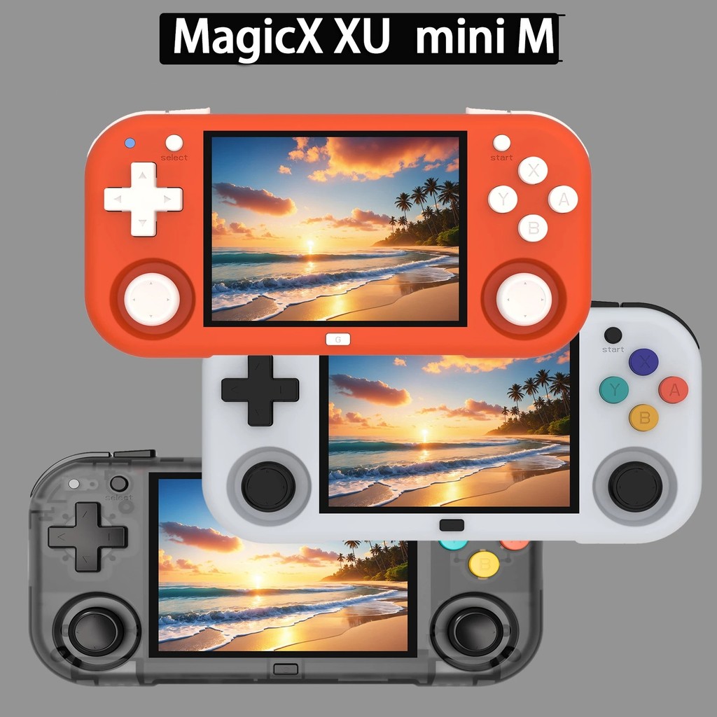 MagicX XU Mini M มุมเกมคอนโซลแบบพกพา 2.8 นิ้วหน้าจอ IPS Linux OS PSP ...