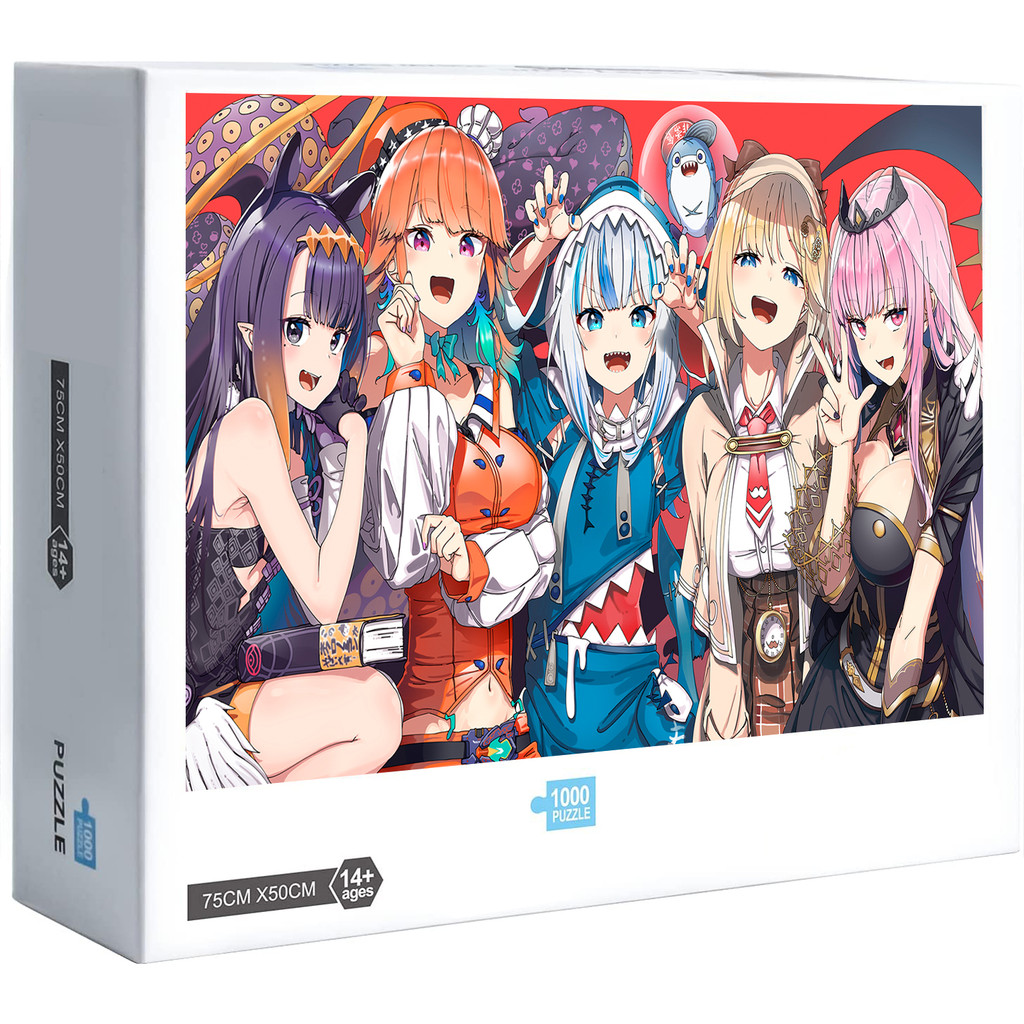 ใหม่ Hololive Gawr Gura Ninomae Innis Mori Calliope Watson Amelia (1) 300 500 1000 ชิ้นจิ๊กซอว์ ...