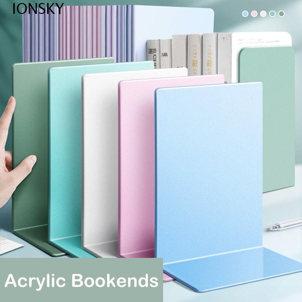 Ionsky โต๊ะ Bookends, ที่วางหนังสือทนทานรูปตัว L, ที่วางหนังสือ INS ...