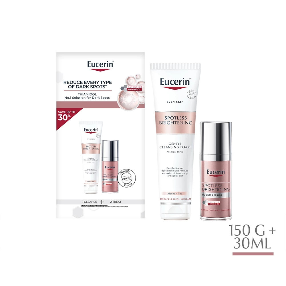 Eucerin Spotless Brightening 30ML+ Cleanse Set (Booster&Foam150g) คลีน ...