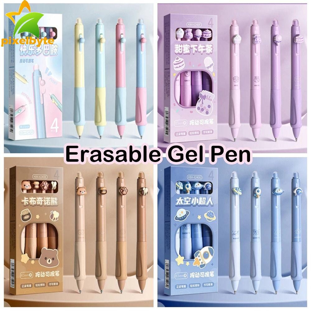Pixelbyte ปากกายางลบความร้อน,หมึกสีฟ้าสีดําน่ารักปากกาเจลลบได้, Kawaii การ์ตูนความงาม INS 0.5 ...