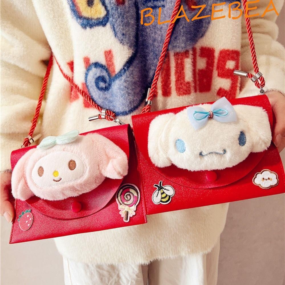 Blazebea Cinnamoroll Lucky Money กระเป๋า, Plush PU หนัง My Melody ซองจดหมายสีแดง, เทศกาลฤดูใบไม้ ...