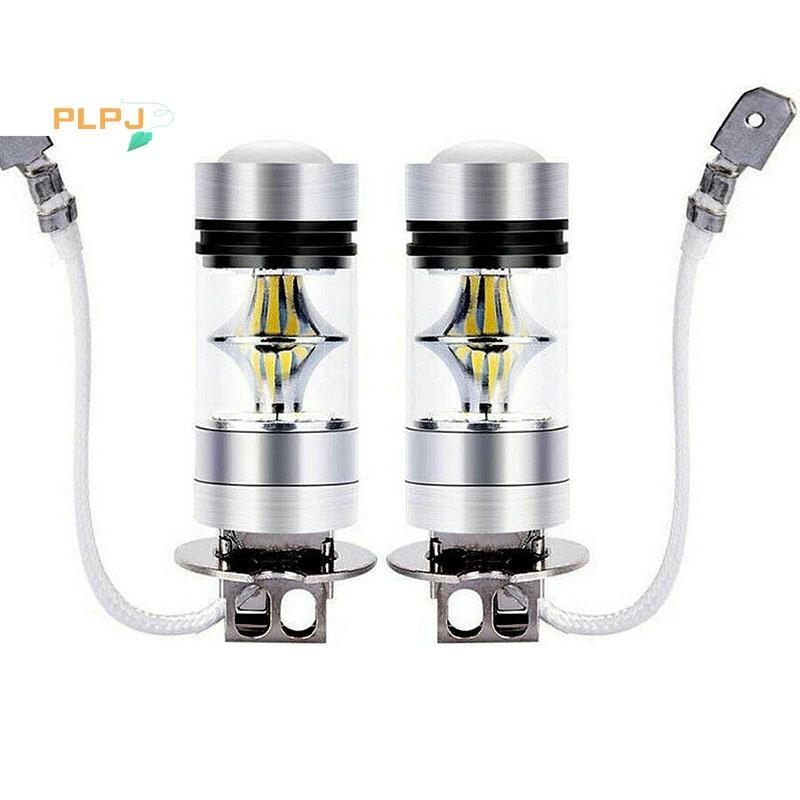 Plpj 100W H3 LED ไฟตัดหมอกขับรถหลอดไฟ 12/24V ไฟตัดหมอกไฟหน้ารถอุปกรณ์ ...