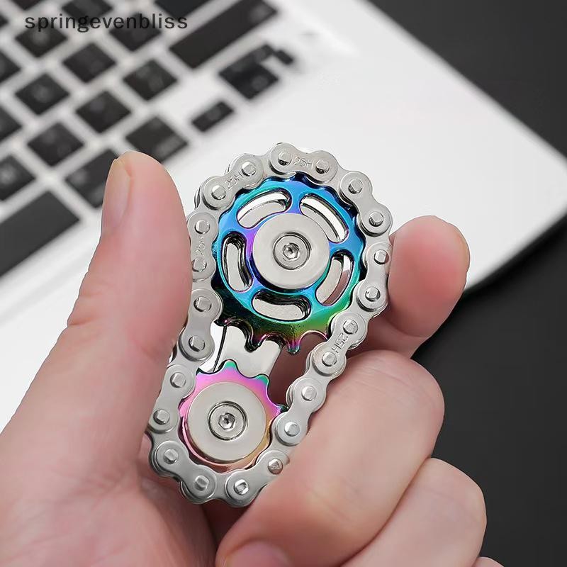 Springevenbliss โลหะเฟืองโซ่ Flywheel ปลายนิ้ว Gyro Fidget Spinner ของ ...