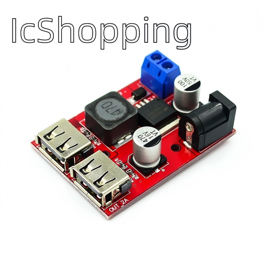Lm2596 LM2596S Dual USB DC-DC 9V 12V 24V 36V ถึง 5V 3A Step Down Buck Converter Board Car ...