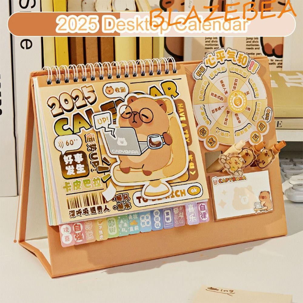 Blazebea ปฏิทินตั้งโต๊ะล้อ, To Do List ตลก Capybara 2025 ปฏิทิน, มัลติฟังก์ชั่นทุกวันรายเดือน ...