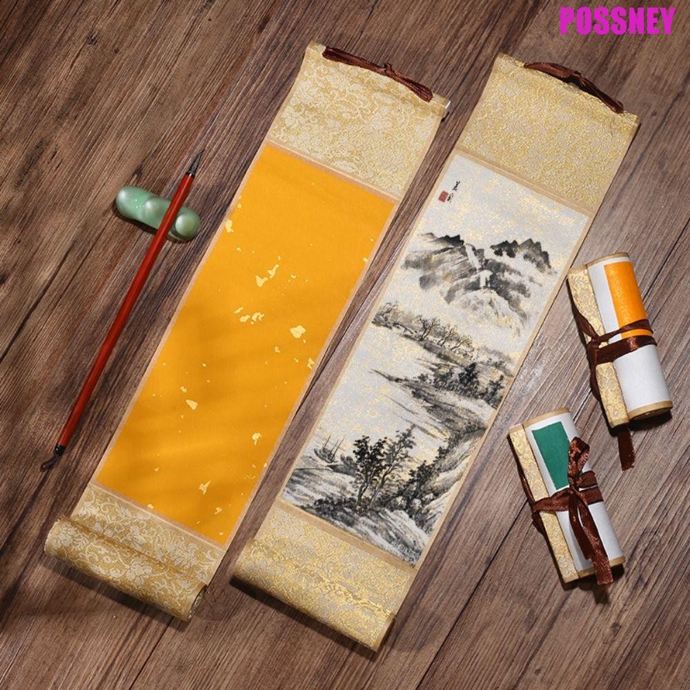 Possney Gilded กระดาษข้าว Scroll, Self-made ของขวัญสไตล์จีน Mini Batik ทรัมเป็ต Scroll, เปล่า ...