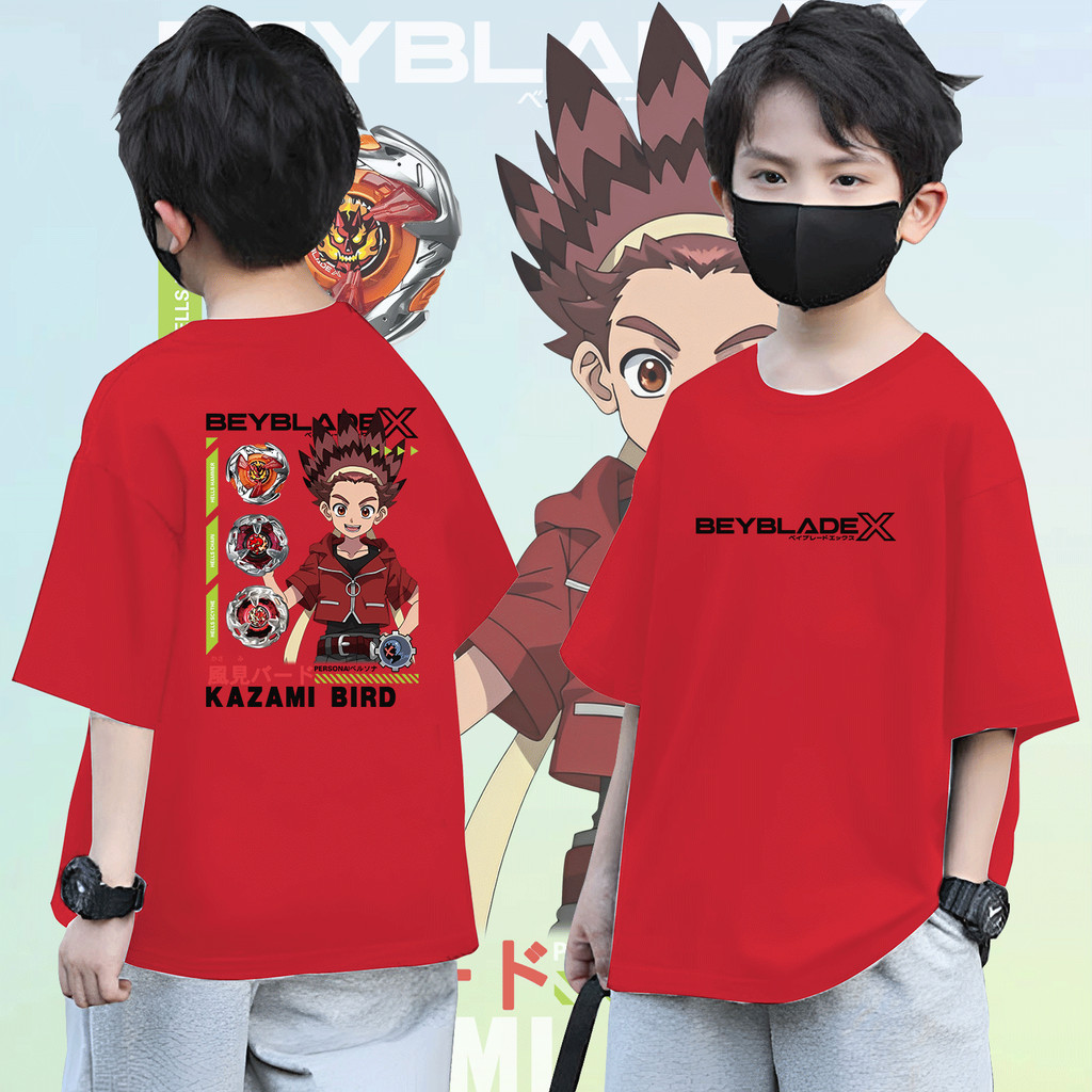 เสื้อยืดเด็กผ้าฝ้าย 8 สีใหม่ เสื้อ Kazami Bird Robin Kazami Beyblade X ...