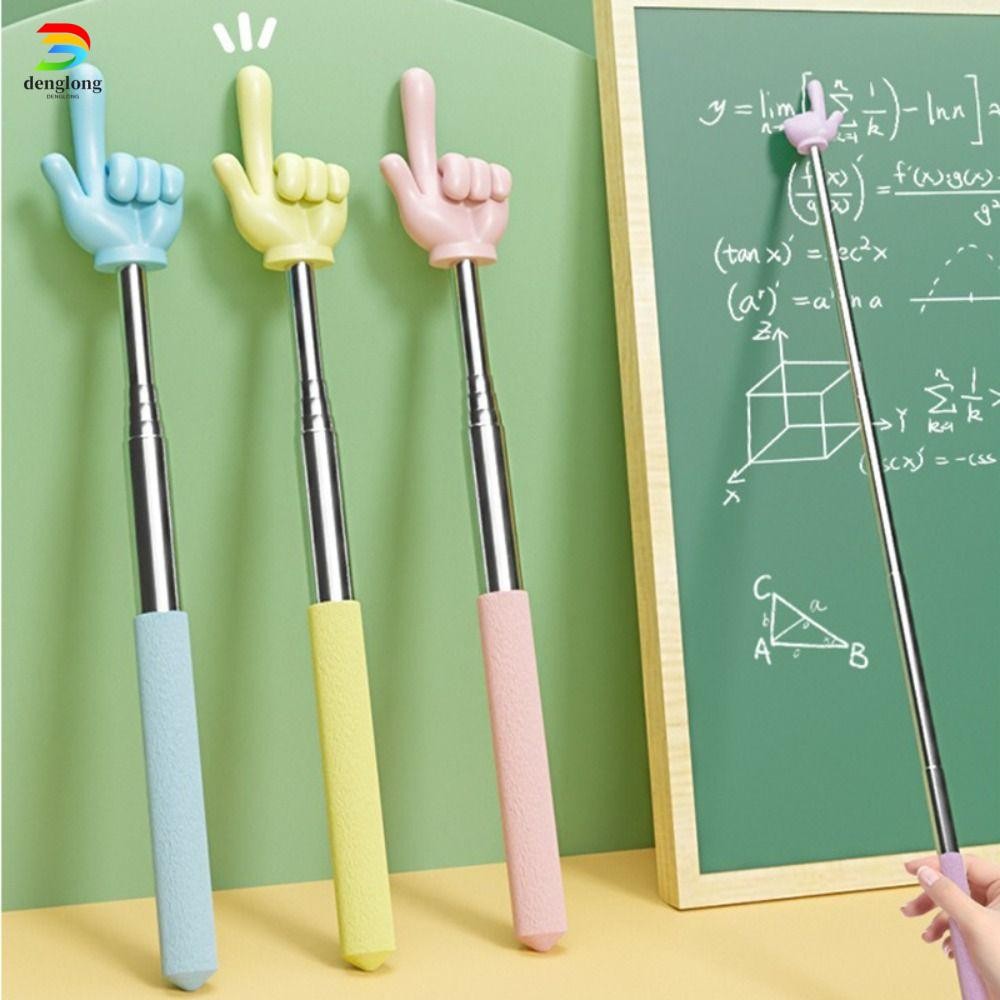 DENGLONG ตัวชี้การสอน, การออกแบบนิ้วสแตนเลสไม้อ่านหนังสือนิ้ว, Professional Telescopic Rod ไวท์ ...