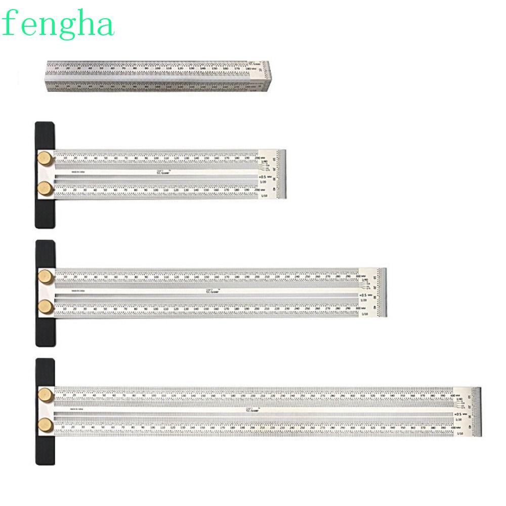 Fengha T-Type Hole Ruler, High-Precision Scale สแตนเลส Scribing Mark Line Gauge, Scale ไม้บรรทั ...