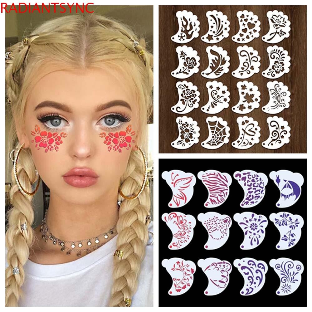 Radiantsync แม่แบบสีใบหน้า, นํากลับมาใช้ใหม่ได้หลายรูปแบบ Body Art Paint Stencils, Creative ...