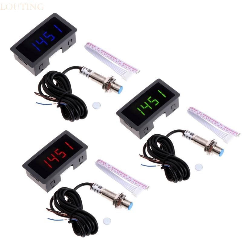 Louting 4 เครื่องวัดวามเร็วแบบดิจิตอล RPM- Blue LED Proximity Switch ...