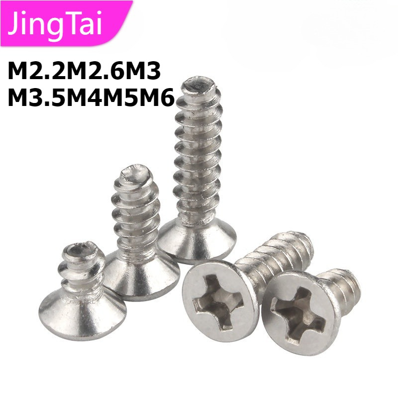 [JTZB] Sus304 Phillips Countersunk Head Flat Tail M2.2 M2.6 M3M3.5 M4M5M6 สกรูแตะตัวเอง | Shopee ...