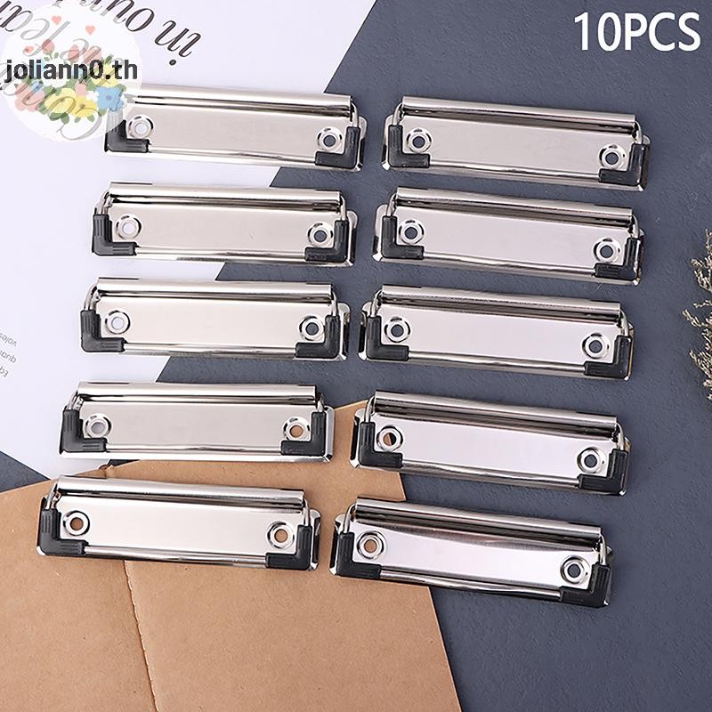 Joliann0 10pcs คลิปคลิปบอร์ด Mountable คลิปโลหะสปริงโหลดแฟ้มโฟลเดอร์ Clamps สํานักงาน Hardboard ...