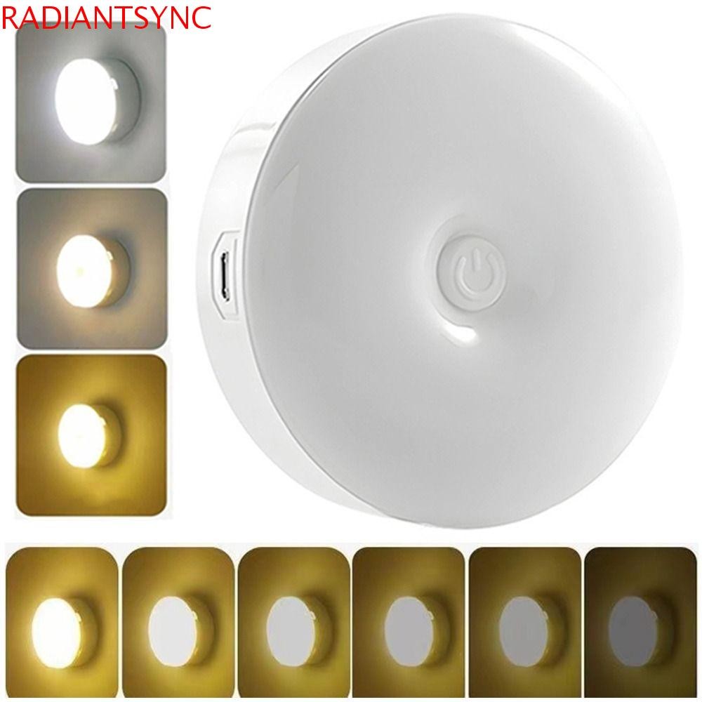 Radiantsync 2 ชิ้น LED Night Light, Punch ฟรีกาวแม่เหล็กติดผนังโคมไฟข้างเตียง, Eye Protection 3 ...