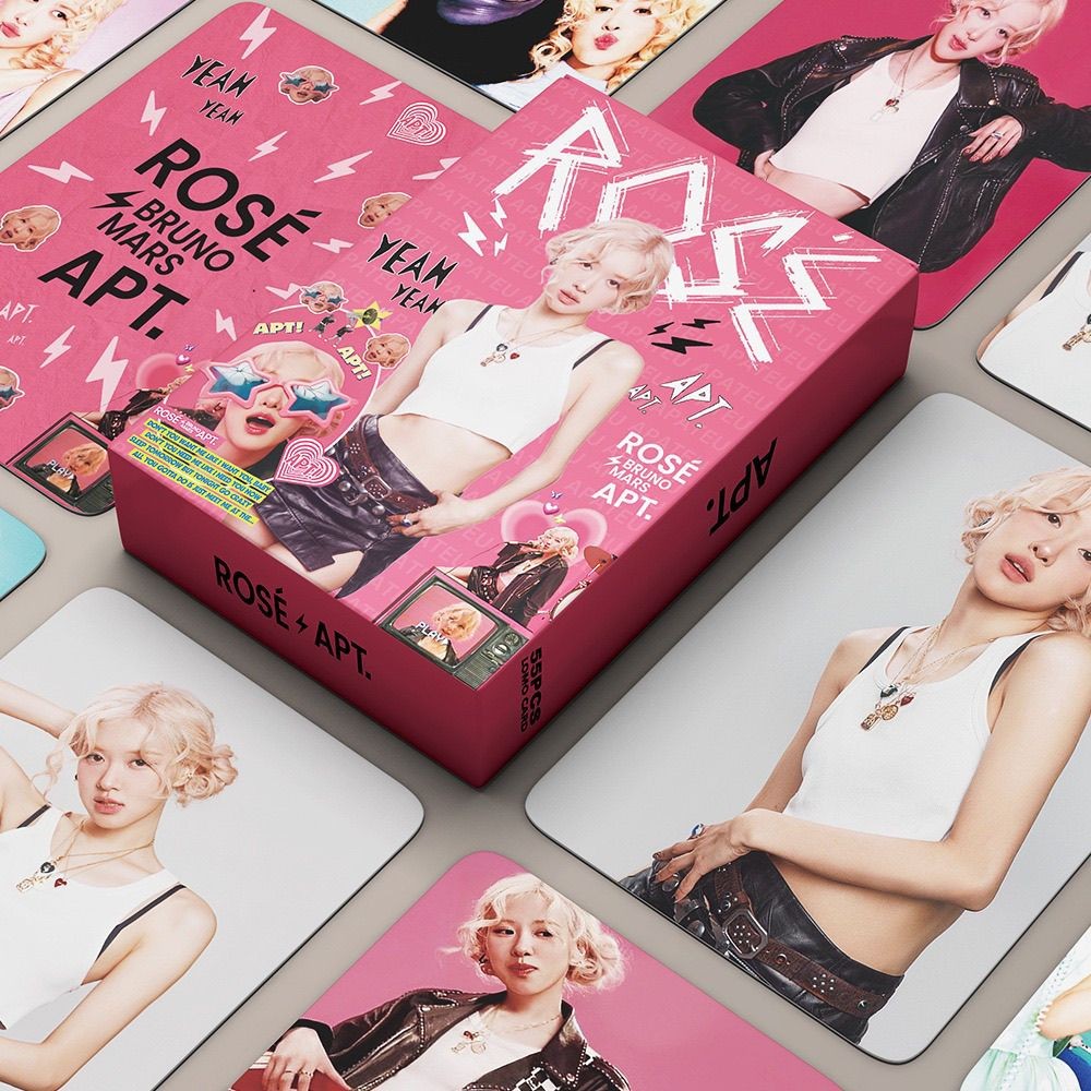 55 ชิ้น rose APT การ์ดขนาดเล็กหมึกสีชมพู BP ส่วนบุคคลสไตล์เดียวกัน rose ...