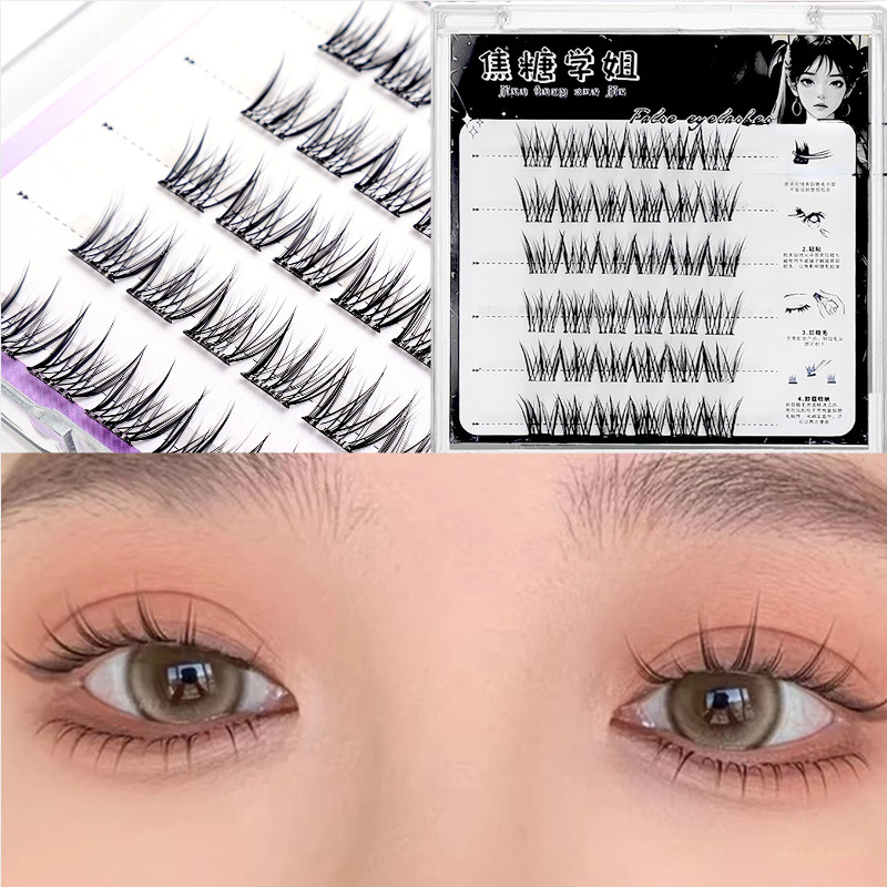Bird สไตล์ Self กาว Lash Clusters DIY มังงะไม่มีกาว Needed Lashes ความ ...