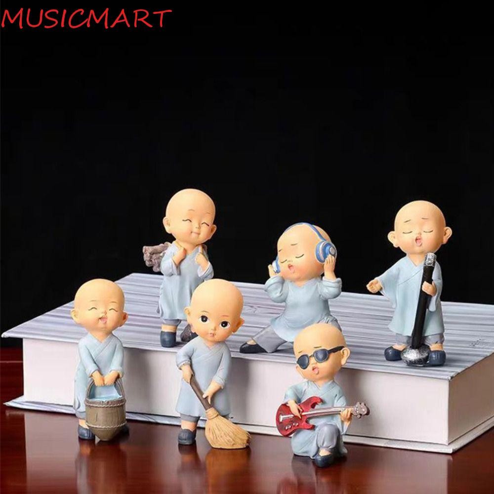 Musicmart Monks Action Figure,เรซิ่นรูปแกะสลักเครื่องประดับรถ,Creative ...