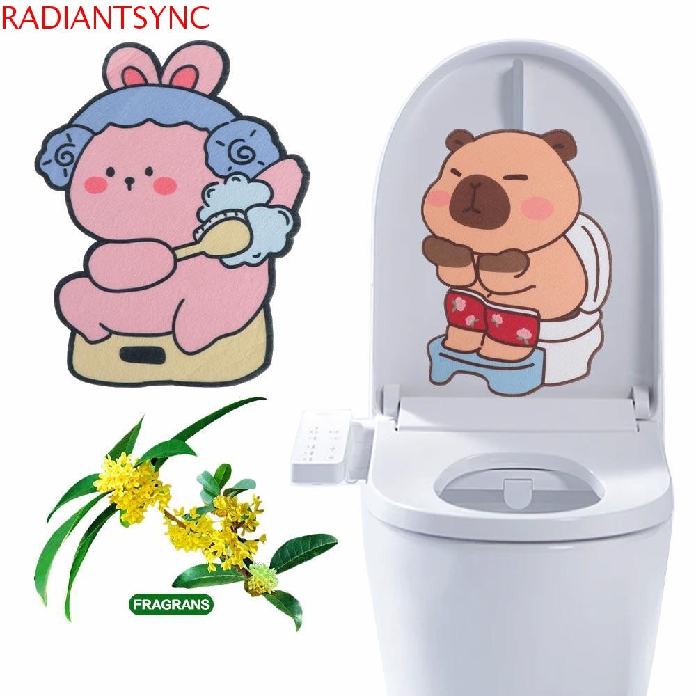 Radiantsync สติกเกอร์ระงับกลิ่นกายห้องน้ํา, การ์ตูนแบบพกพาหนา Felt Deodorant สติกเกอร์ติดผนัง ...