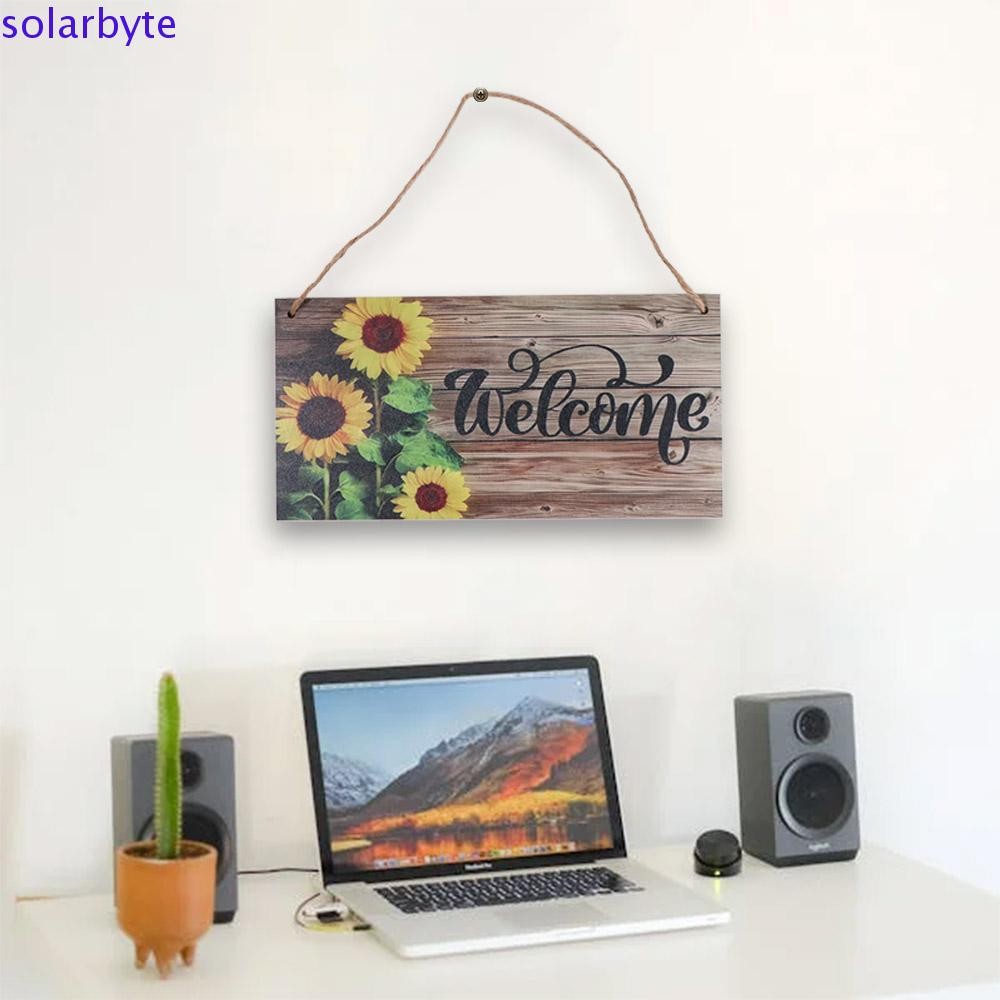 Solarbyte ป้ายต้อนรับดอกทานตะวัน, สไตล์ Pastoral ป้ายประตูยินดีต้อนรับน้ําหนักเบา, แผ่นแขวนผนัง ...