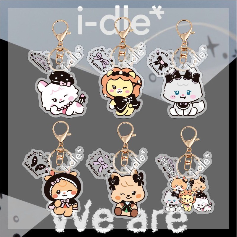 Kpop Idol I-DLE การ์ตูนสไตล์อะคริลิคน่ารักพวงกุญแจจี้สินค้าพัดลม ...