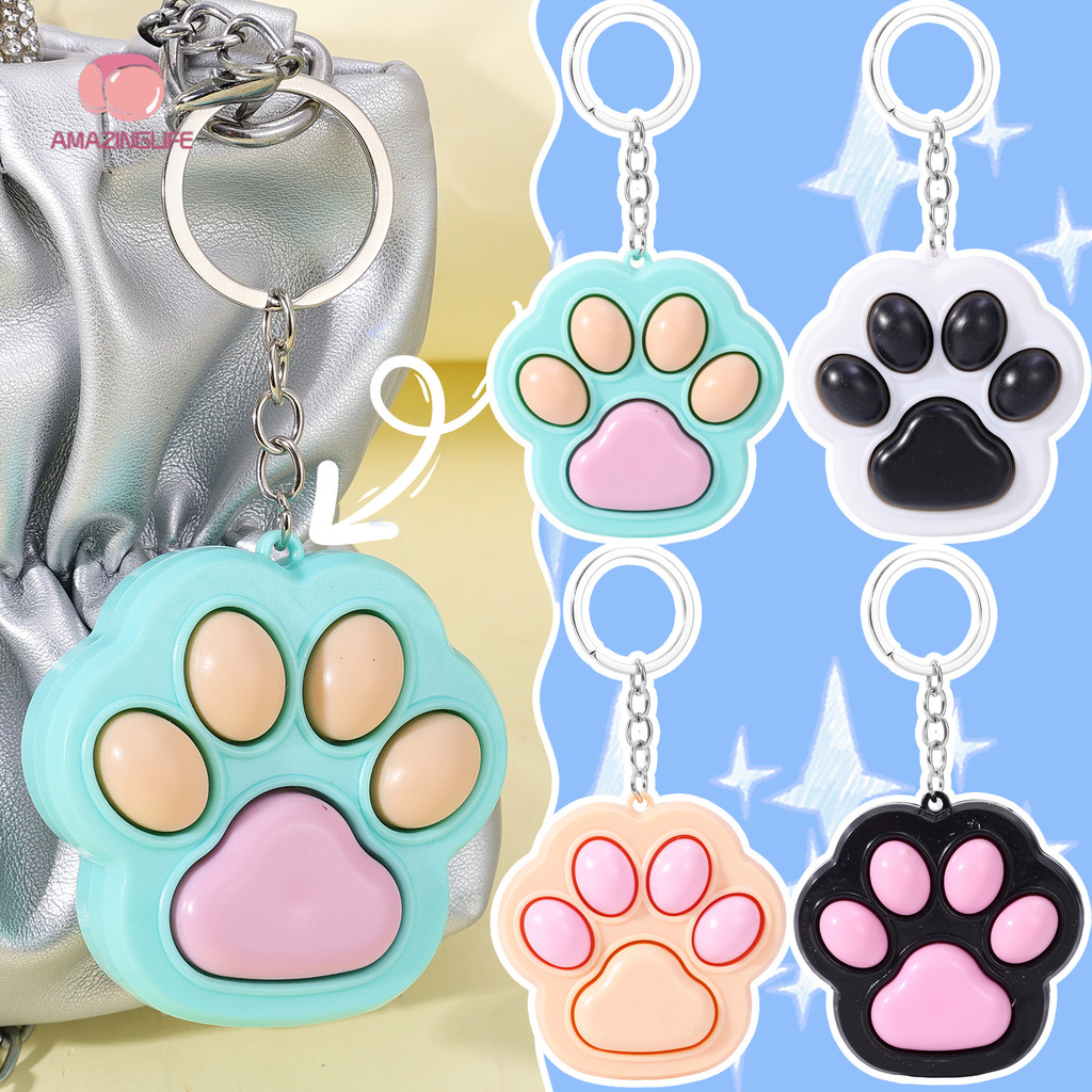 การ์ตูนลูกแมว Claw Creative Push-ปุ่ม Decompression ของเล่น Key แหวน ...